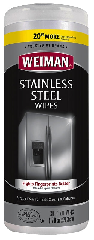 Weiman 92 Stainless Steel Wipes, 8 in L, 7 in W, Fresh, Pack of 4 ...