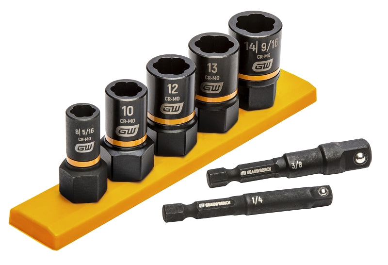 GearWrench 87911 Bolt Biter Series Socket Set, Chrome Molybdenum Alloy ...