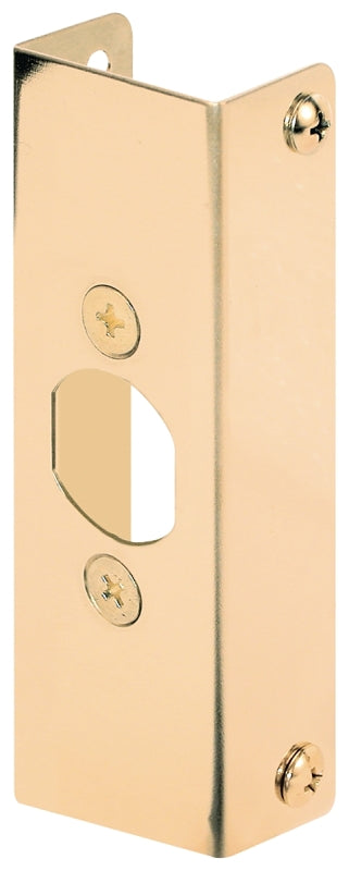 Prime-Line U 9566 Door Edge Reinforcer, 1-3/8 in Thick Door, Brass, Br ...