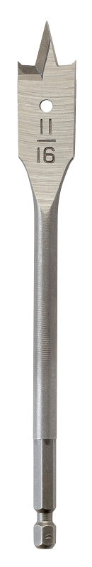 Milwaukee 48-27-0681 Boring Bit, 11/16 in Dia, 6 in OAL, Flat Flute, 1 ...