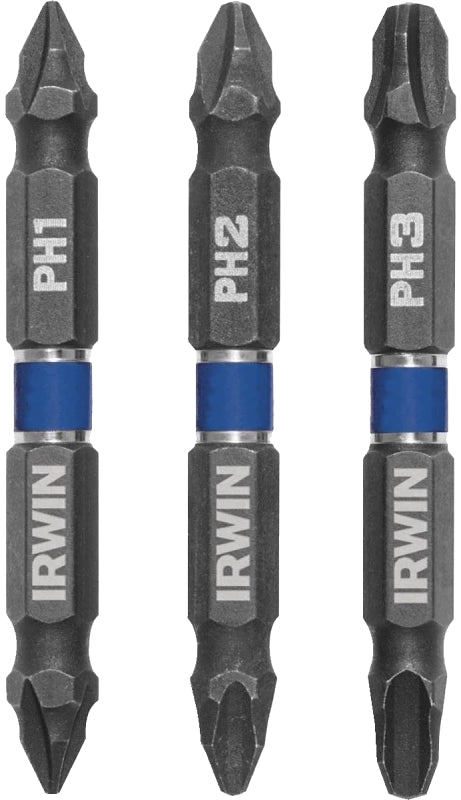 Irwin IWAF32DEPHMIX3 Impact Bit Set, 3-Piece, Steel, Double-Ended, 3/P ...