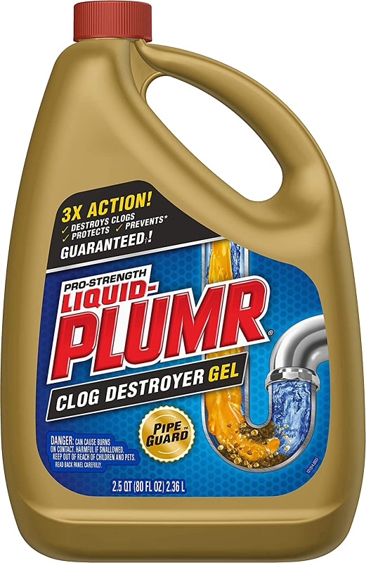 Liquid-Plumr 00228 Clog Remover, Liquid, Pale Yellow, Bleach, 80 oz Bo ...
