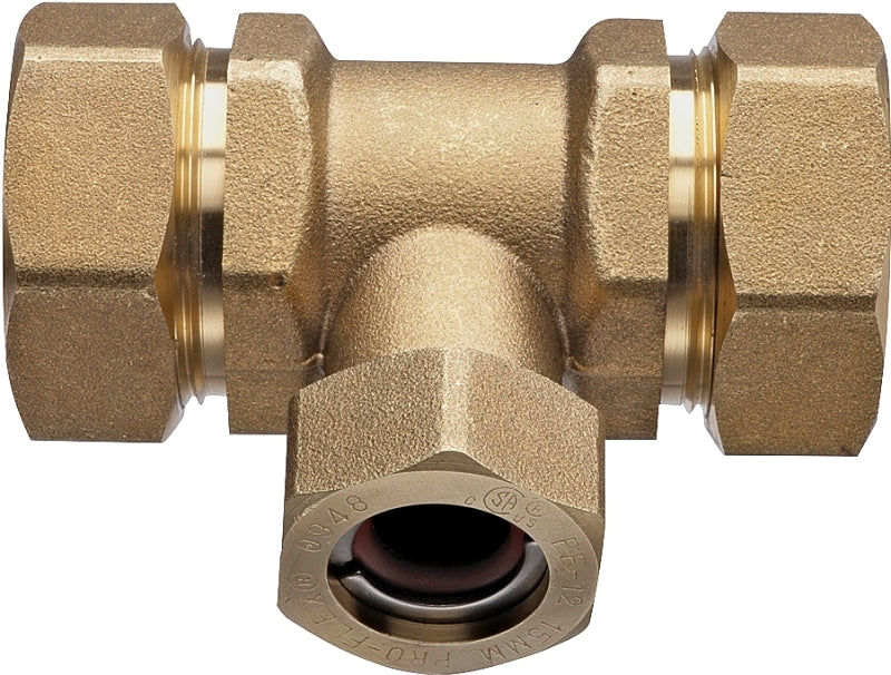 Pro-Flex PFTE-CCB6 Tube Tee, 3/4 x 1/2 in, Brass – Shell Lumber and ...