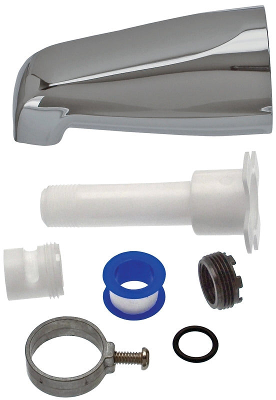 Danco 88702 Tub Spout, 3 in L, 5 in W, 8 in H, Metal, Chrome Plated ...