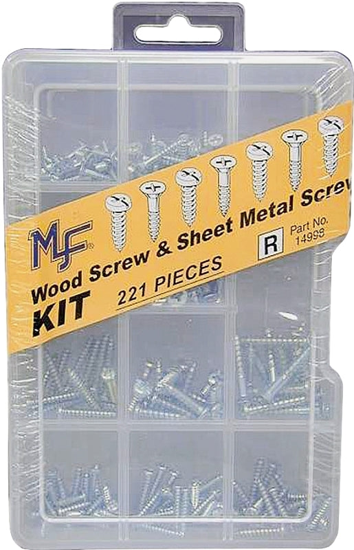 Midwest Fastener 14998 Screw Kit, Sheet Metal/Wood, 221-Piece – Shell ...