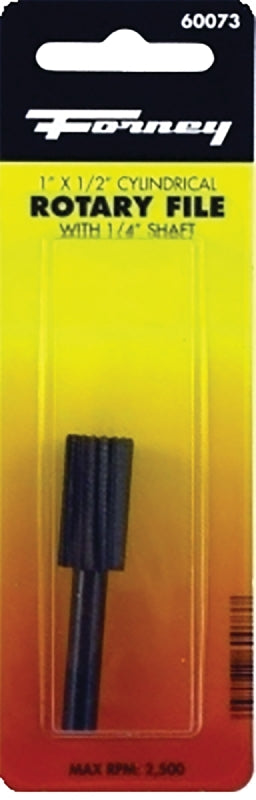 Forney 60073 Cylindrical Rotary File with Flat Top, 1/2 in Dia Cutting ...