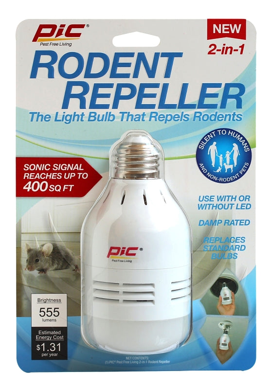 PIC LED-RR Rodent Repeller Bulb, 9 W, LED Lamp, 550 Lumens – Shell ...
