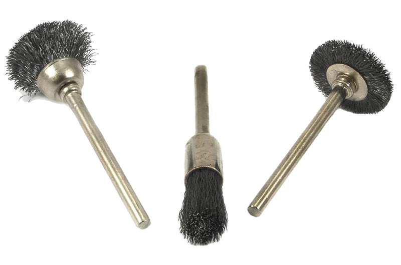Forney 60241 Wire Brush Set, 1/8 in Arbor/Shank, Impregnated Bristle ...