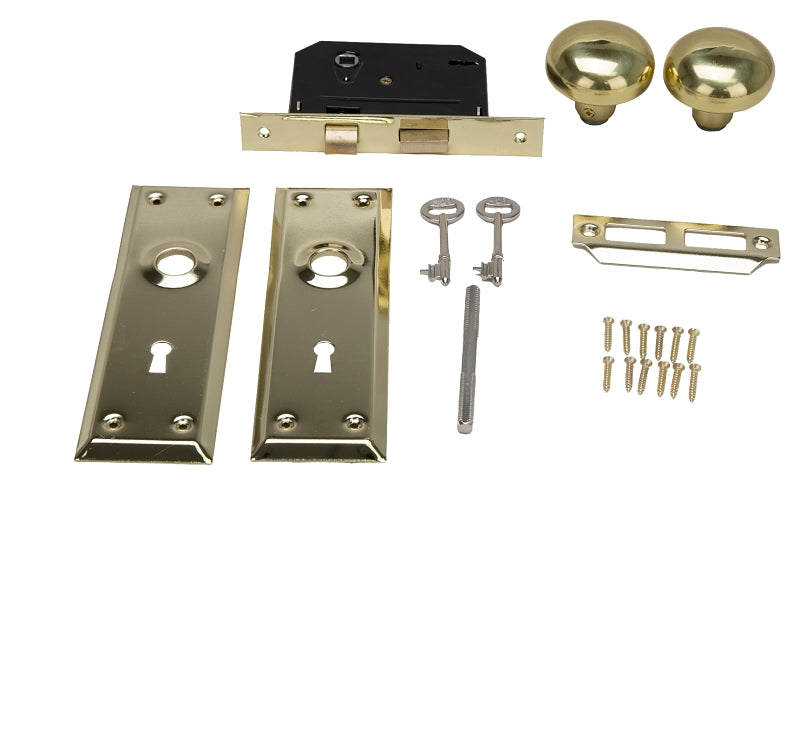 ProSource 6870372-3L Mortise Interior Lockset, Polished Brass, Steel ...