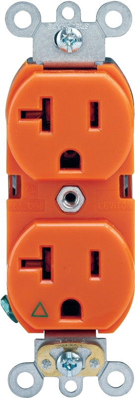 Leviton 285-05362-0IG Duplex Receptacle, 2 -Pole, 20 A, 125 V, Back, S ...