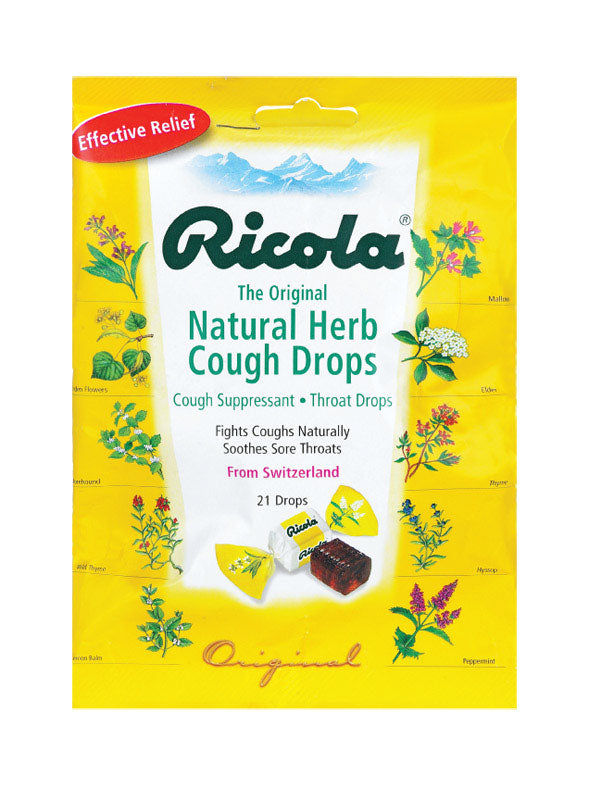 Ricola The Original Natural Herb Cough Drops 21 pc. Peggable Bag ...