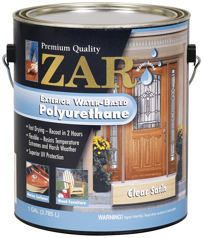 ZAR 32713 Polyurethane, Water Base, Amber, Liquid, 1 gal Can, Pack of ...