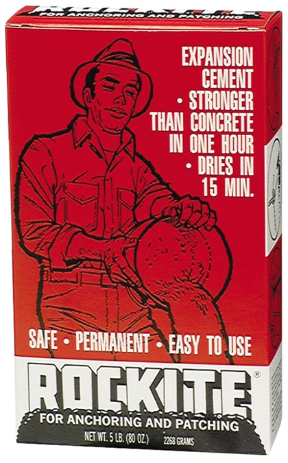 Rockite 10005 Expansion Cement, Powder, White, 1 hr Curing, 5 lb Box ...