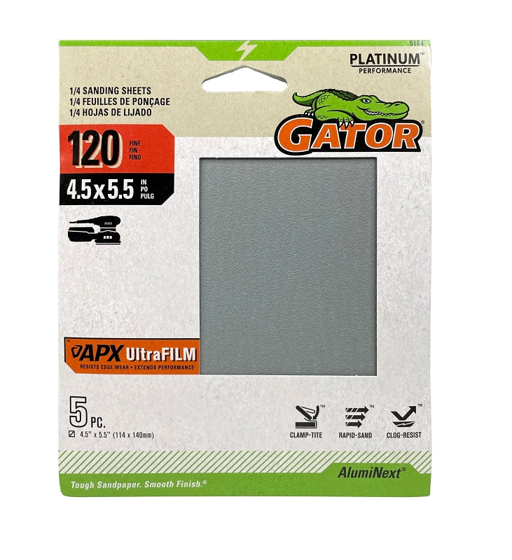 Gator 5164 Sand Paper, 4-1/2 in W, 5-1/2 in L, 120 Grit – Shell Lumber ...