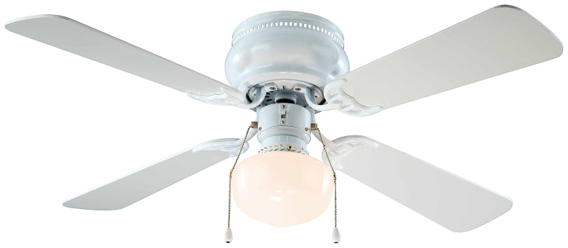 Boston Harbor 42-742T-SH-EN-WH Hugger Ceiling Fan, 4-Blade, Bleached O ...