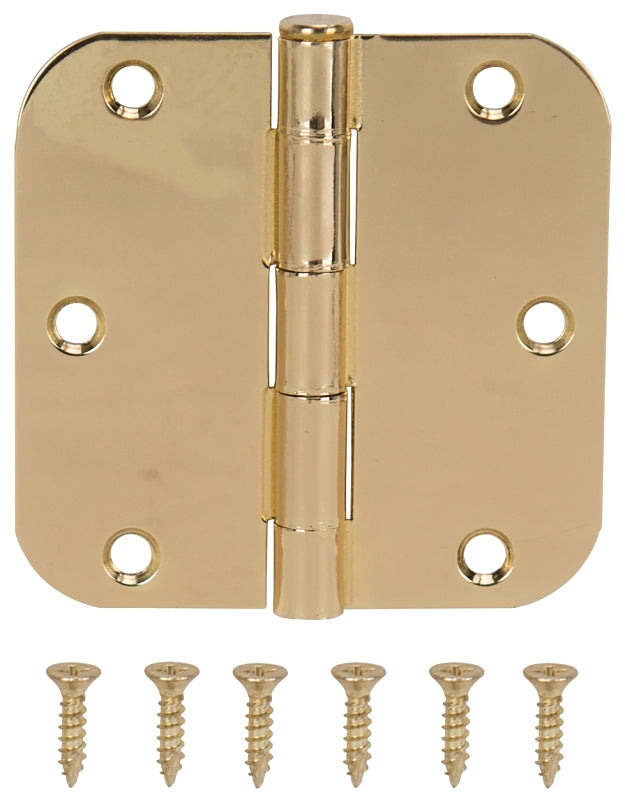 ProSource 20347BBX Door Hinge, Steel, Bright Brass, Loose Pin, 180 deg ...