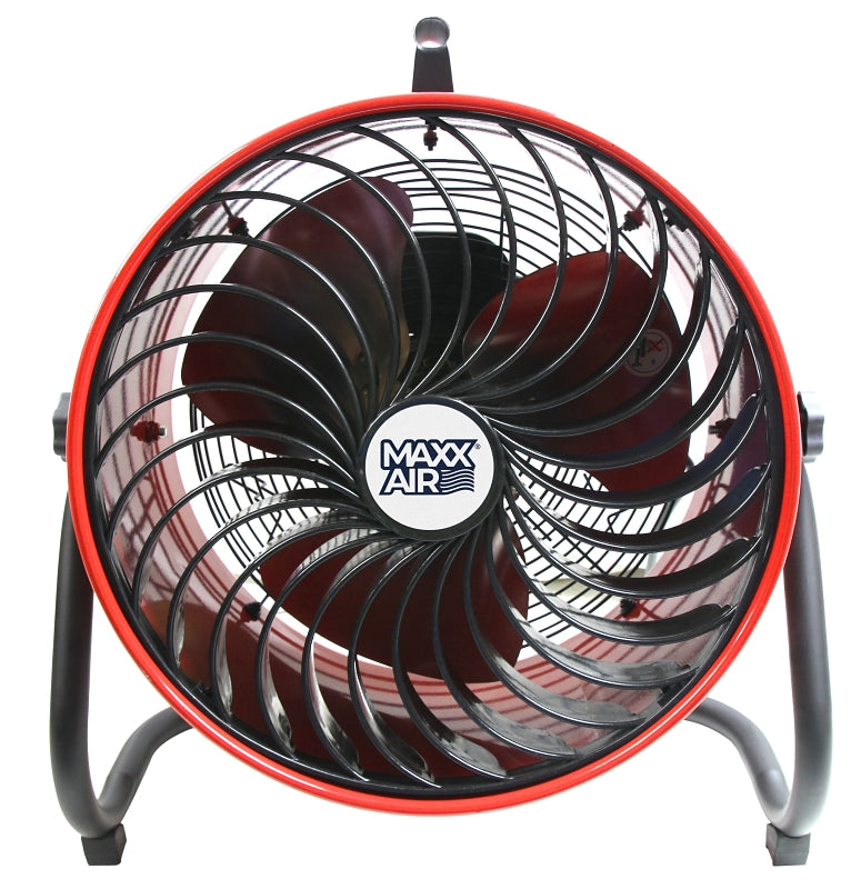 MaxxAir HVFF16TRED Floor Fan, 120 V, 3-Speed, 1350 rpm Speed, 1600 cfm ...