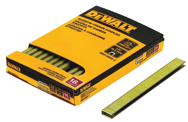 DEWALT DNS18150-2 Crown Staple, 1/4 in W Crown, 1-1/2 in L Leg, 18, St ...