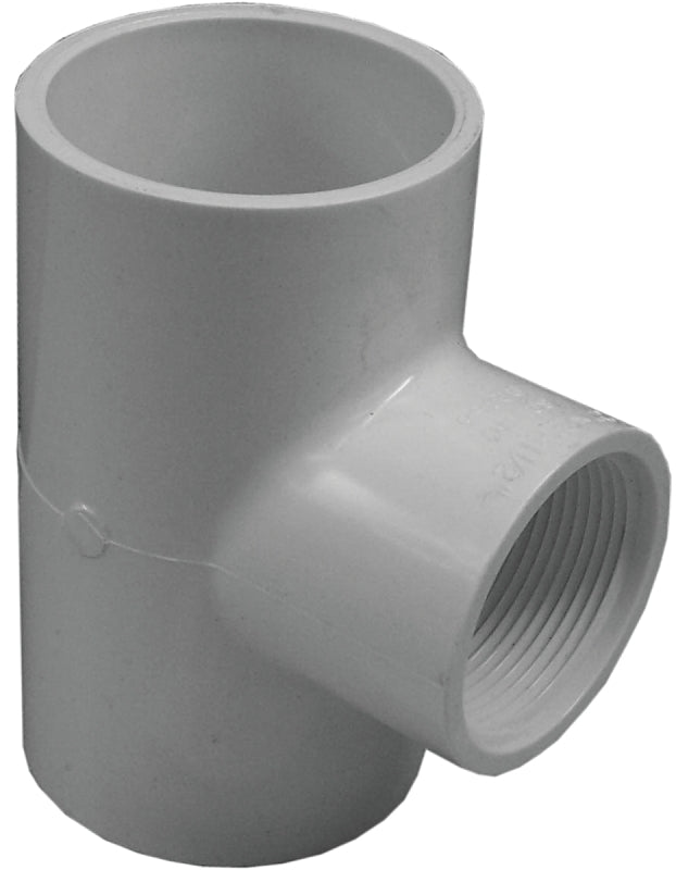 IPEX 435881 Reducing Pipe Tee, 2 x 2 x 1-1/2 in, Slip x Slip x FPT, PV ...