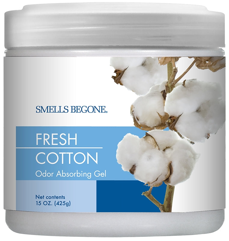Smells Begone 50816 Odor Absorbing Gel, 15 oz, Jar, Fresh Cotton, 450 ...