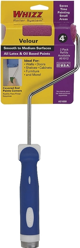 Whizz 51600 Mini Roller, 3/16 in Nap, Velour Cover, Soft Touch Handle ...