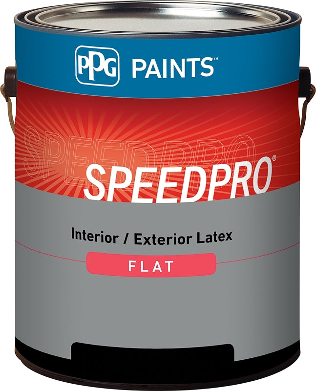 PPG SPEEDPRO 14-650/01 Paint, Flat Sheen, White, 1 gal, 400 to 500 sq ...