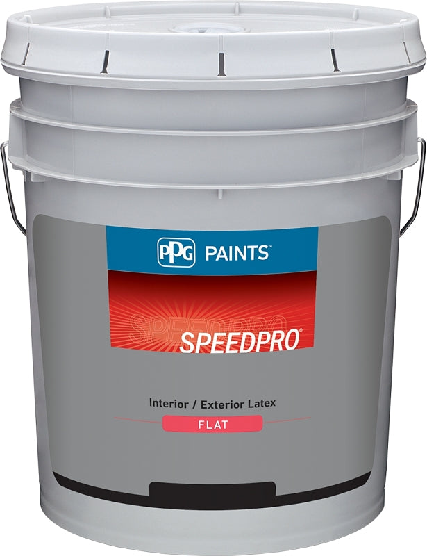 PPG SPEEDPRO 14-650/05 Paint, Flat Sheen, White, 5 gal, 400 to 500 sq ...