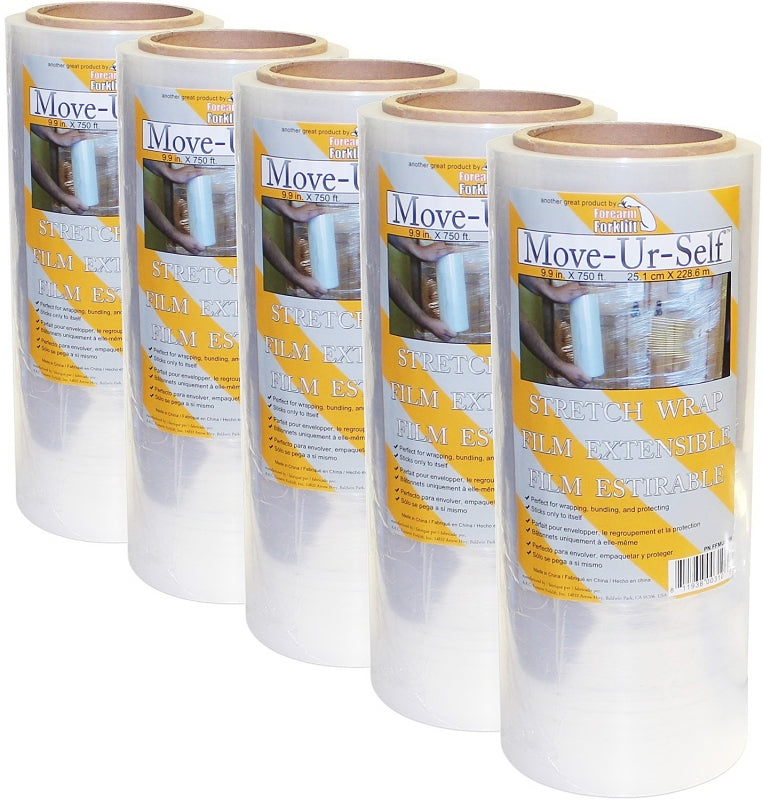 Forearm Forklift FFMUSSW Stretch Wrap, 750 ft L, 9.9 in W, Plastic, Cl ...