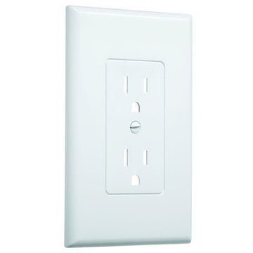 Hubbell 2500W Wallplate, 4-3/4 in L, 2.93 in W, 1-Gang, Plastic, White ...