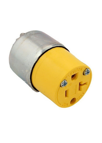 Leviton 000-520CA-000 Armored Connector, 2 -Pole, 20 A, 125 V, NEMA: N ...
