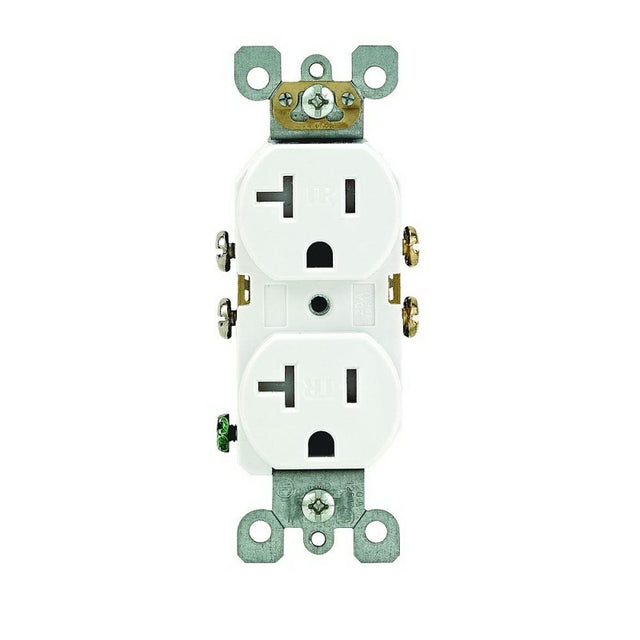 Leviton R52-T5820-0WS Duplex Receptacle, Thermoplastic, White, 2-Pole ...