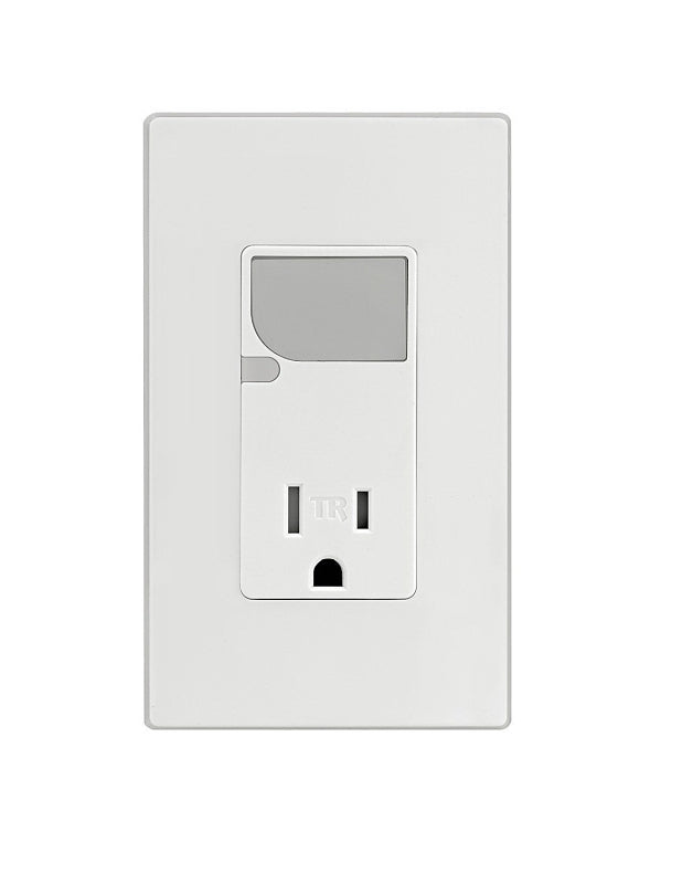 Leviton S04-T6525-00W Receptacle with LED Guide Light, 1 -Pole, 125 V ...