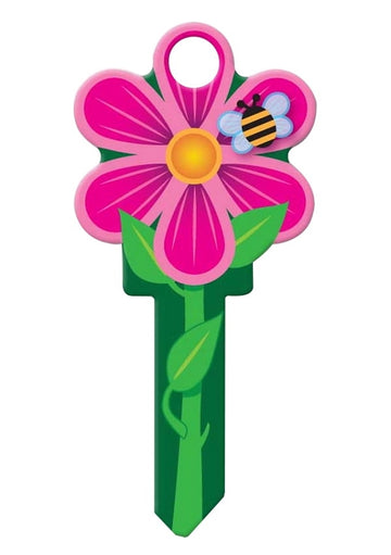 Lucky Line Key Shapes Series B106K Key Blank, Flower, Brass, Enamel-Co ...