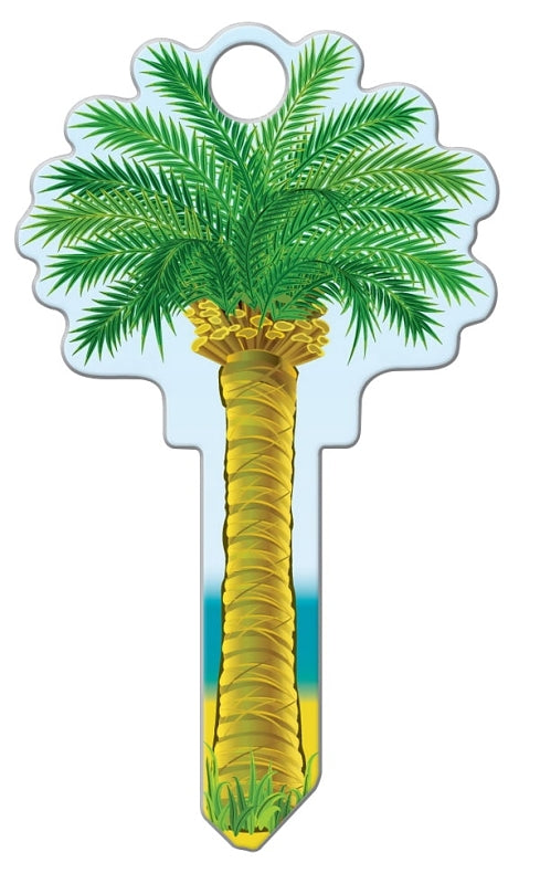 Lucky Line Key Shapes Series B112K Key Blank, Palm Tree, Brass, Enamel ...